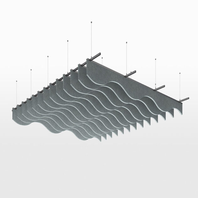 Wave - PET ekkofelt® Wavy Ceiling Baffle - ekko Acoustics