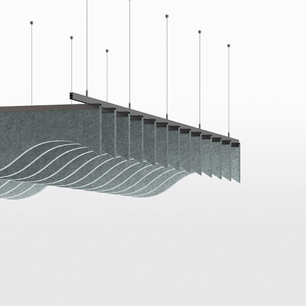 Wave - PET ekkofelt® Wavy Ceiling Baffle - ekko Acoustics